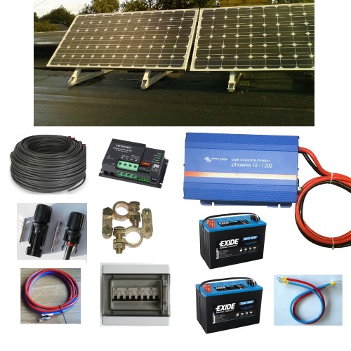 Solcelleanlæg 12, 24, 48V, 5-2000Watt | Solcelle.dk