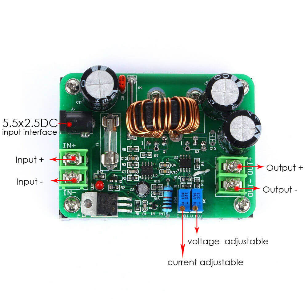 StepUp modul 600W 10A DC 12V til 80V_2 | Solcelle.dk